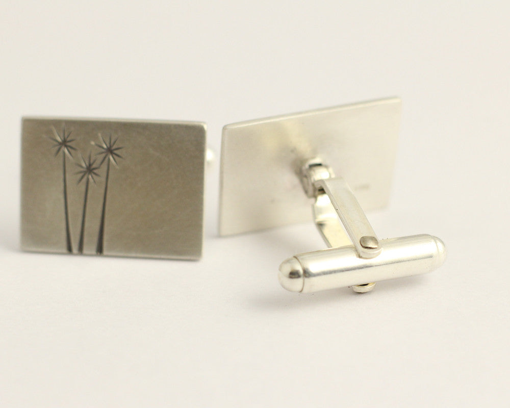 Cabbage Tree Trio Cufflinks – Ash Hilton Jewellery